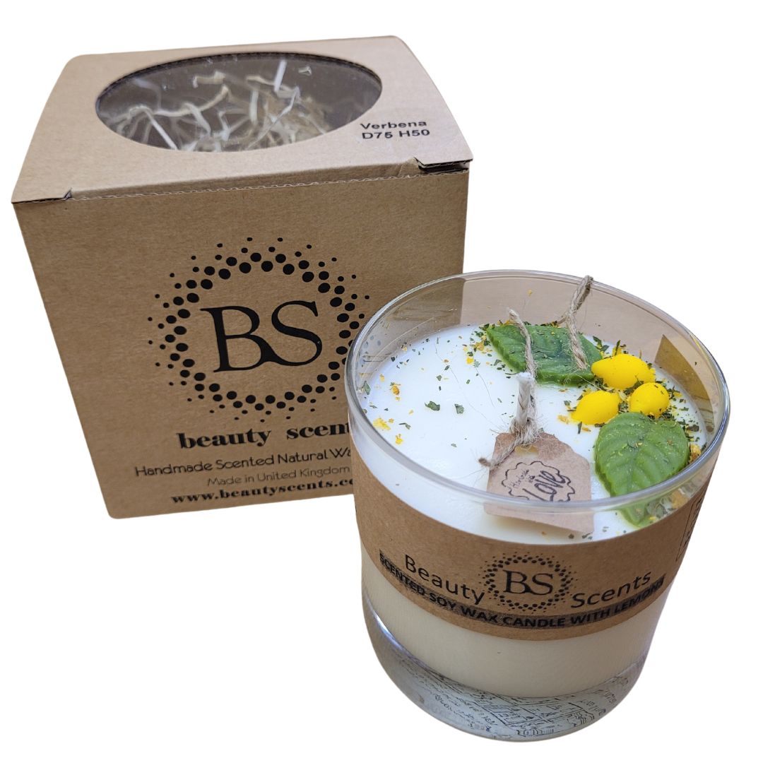 Large Glass Candles With Lemon – Beauty Scents Candles