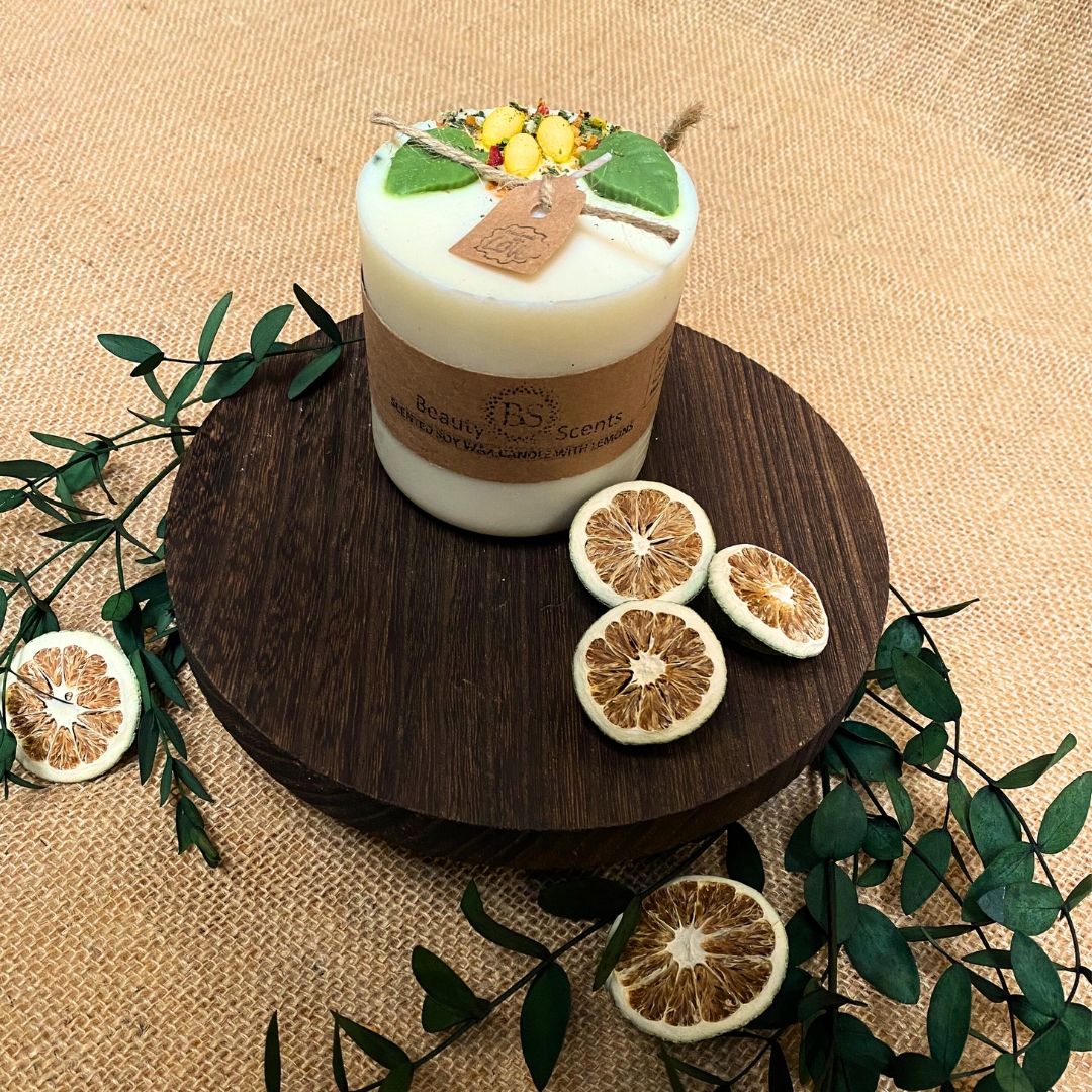 Medium Lemon Candles | Handmade Soy Candles | Beauty Scents – Beauty ...